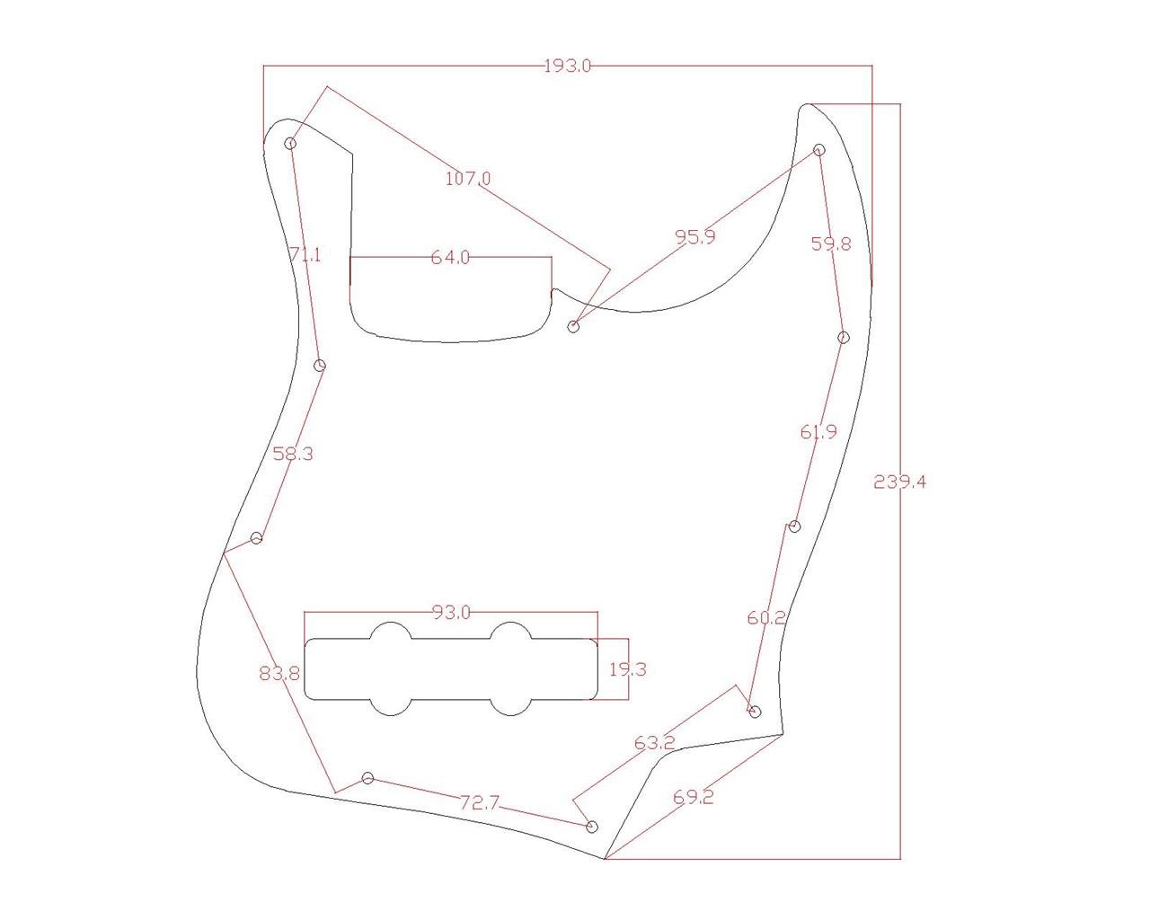 KAISH 4 String J Bass Style Pickguard Bass Pick Guard Scratch Plate for USA/Mexico Jazz J Bass Silver Mirror