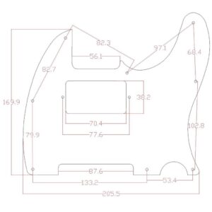 KAISH 8 Hole Tele Style Humbucker Pickguard TL Guitar Pick Guard for Telecaster/Tele Black 3 Ply