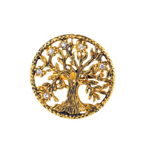 lapel pin brooch for women 18k gold plated cz brooches for grandma friend graduation gift family tree of life brooches