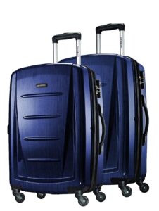 samsonite winfield 2 hardside luggage with spinner wheels, navy, 2-piece set (20/24)