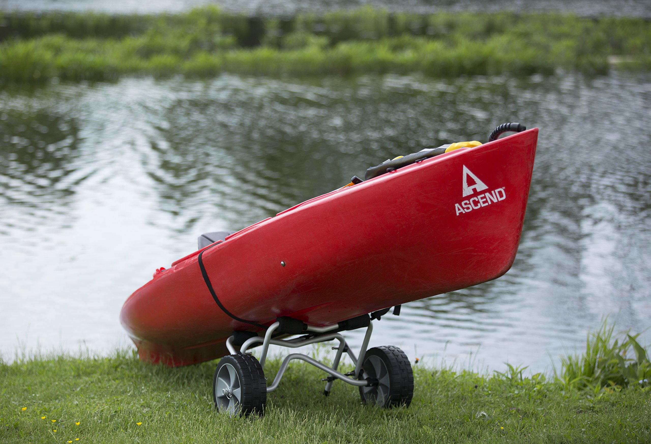 attwood 11930-4 Kayak and Canoe Cart, Large-Diameter Wheels, No-Deflate Tires, Carries Up to 100 Pounds, Aluminum