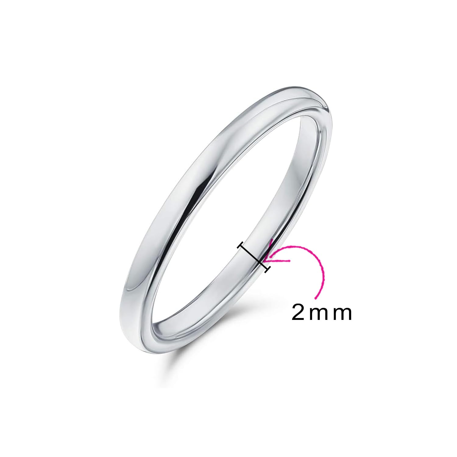 Bling Jewelry Personalized Minimalist Thin Stackable Titanium Wedding Band Ring for Men Women Silver Tone 2MM Custom Engraved