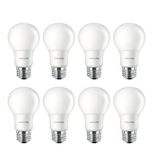 philips led high lumen a19, non-dimmable, 1500-lumen, soft white light (2700k), 14w=100w, e26 base, 8-pack