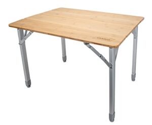 camco folding bamboo table with aluminum legs | natural bamboo top | lightweight for added portability (51895)