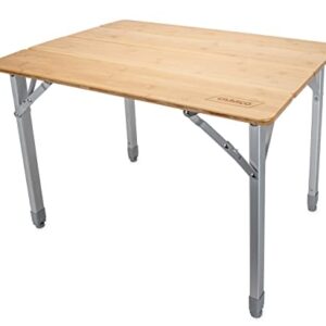 Camco Folding Bamboo Table with Aluminum Legs | Natural Bamboo Top | Lightweight for Added Portability (51895)