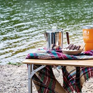 Camco Folding Bamboo Table with Aluminum Legs | Natural Bamboo Top | Lightweight for Added Portability (51895)