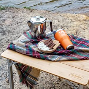 Camco Folding Bamboo Table with Aluminum Legs | Natural Bamboo Top | Lightweight for Added Portability (51895)