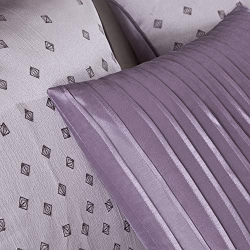 Madison Park Biloxi Duvet Cover - Geometric Duvet Cover Set, Ultra Soft Microfiber Light Weight Bed Comforter Covers, King/Cal King(104"x92"), Purple 6 Piece