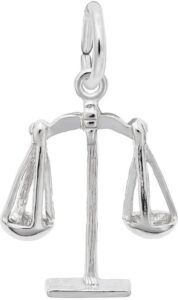 rembrandt scales of justice charm - metal - sterling silver