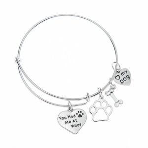 infinity collection dog charm bracelet - paw print jewelry- dog lovers bracelet- dog owner bangle - gift for dog lovers