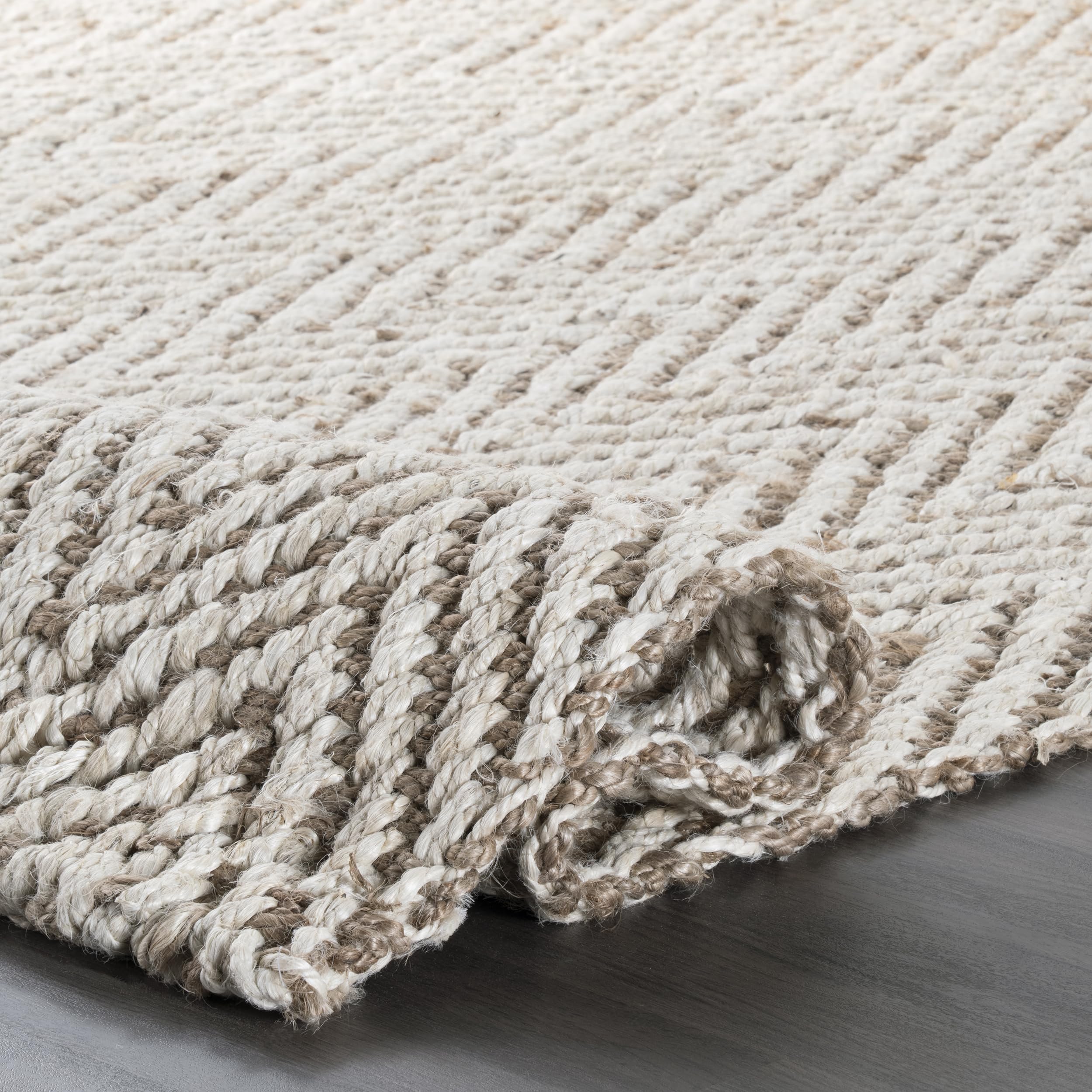 nuLOOM Vania Chevron Jute Area Rug, 5x8, Off-White