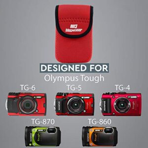 Megagear MG798MegaGear Olympus Tough TG-6, TG-5, TG-4, TG-870, TG-860 Ultra Light Neoprene Camera Case, with Carabiner - Red