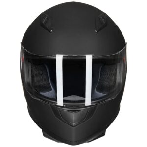 ILM Full Face Motorcycle Street Bike Helmet with Removable Winter Neck Scarf + 2 Visors DOT Model-JK313 (L, Matte Black)