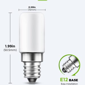 LOHAS LED C7 S6 Night Light Bulb, 15 Watt Light Bulbs Equivalent(1.5W), Mini LED Bulb Candelabra E12 Base, Soft/Warm White 3000K LED, Small Light for Bedroom Salt Lamp(6 PACK)