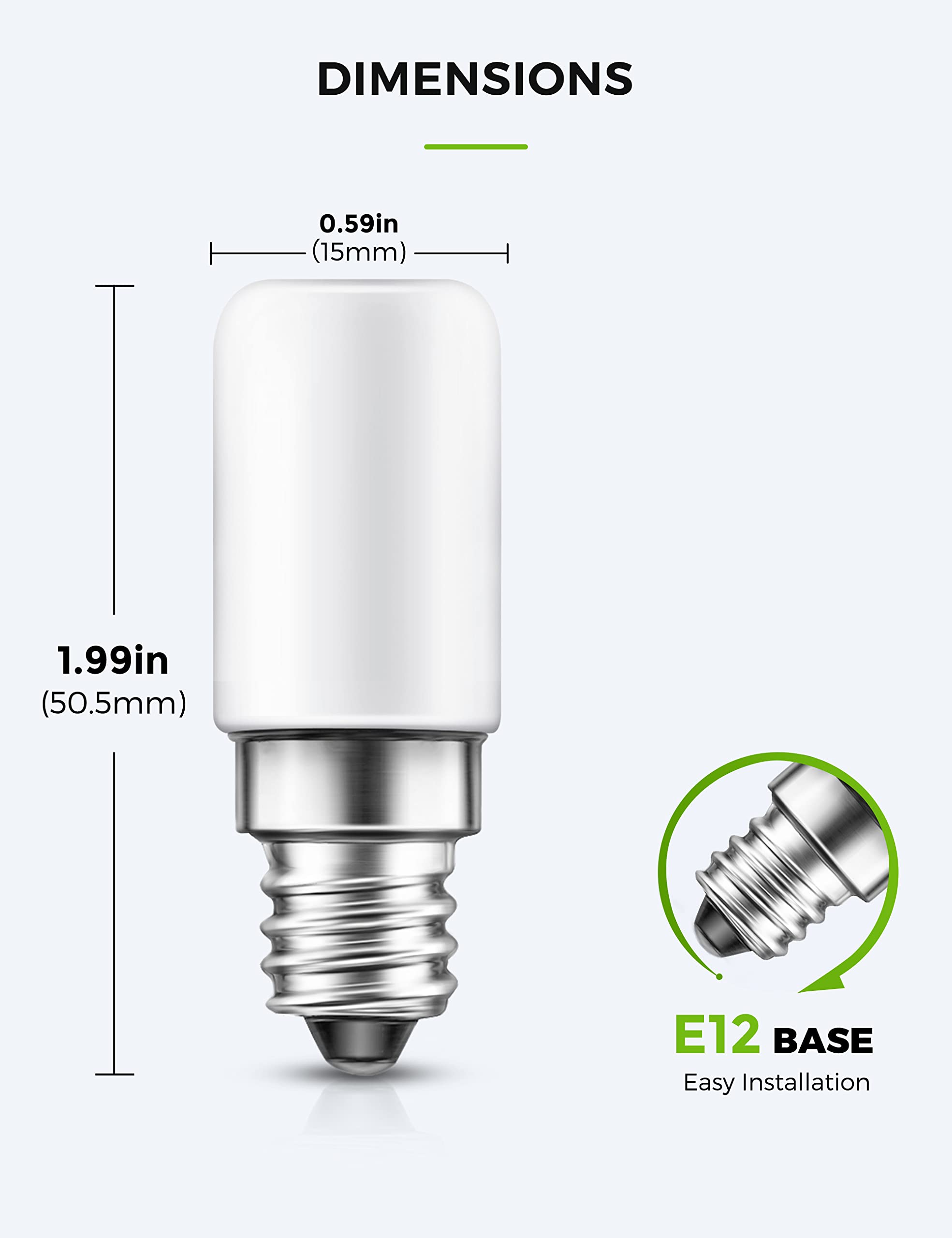 LOHAS LED C7 S6 Night Light Bulb, 15 Watt Light Bulbs Equivalent(1.5W), Mini LED Bulb Candelabra E12 Base, Soft/Warm White 3000K LED, Small Light for Bedroom Salt Lamp(6 PACK)