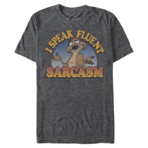 disney mens lion king timon speak fluent sarcasm graphic t-shirt shirt, charcoal heather, 4x us