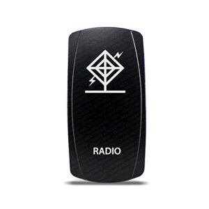 ch4x4 marine rocker switch radio symbol 3- green led