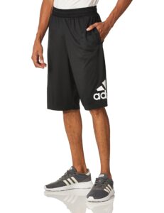 adidas men's basketball crazylight shorts, black/white, small