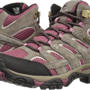 Merrell Women's Moab 2 Mid Waterproof Hiking Boot, Boulder/Blush, 8 M US