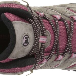 Merrell Women's Moab 2 Mid Waterproof Hiking Boot, Boulder/Blush, 8 M US