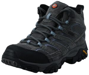 merrell women's moab 2 mid waterproof hiking boot, granite, 7 w us