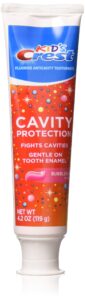 crest kid's crest cavity protection toothpaste gel formula, bubblegum, 4.2 ounce (pack of 3)