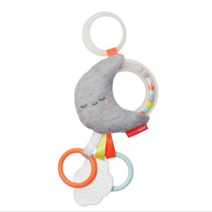 skip hop baby rattle, silver lining cloud rattle moon