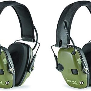 Howard Leight R-01526-PK2 by Honeywell Impact Sport Sound Amplification Electronic Shooting Earmuff, Green 2-Pack