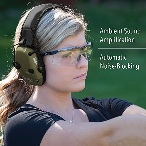 Howard Leight R-01526-PK2 by Honeywell Impact Sport Sound Amplification Electronic Shooting Earmuff, Green 2-Pack