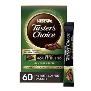 nescafe taster's choice decaf instant coffee, house blend, 0.52 ounce (pack of 12)