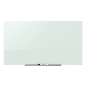 quartet magnetic glass dry erase white board, 74" x 42" whiteboard, invisamount horizontal frameless mounting (g7442imw)