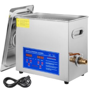 vevor commercial ultrasonic cleaner 6l professional ultrasonic cleaner 40khz with digital timer&heater 110v excellent cleaning machine for watch instruments industrial parts excellent cleaner solution