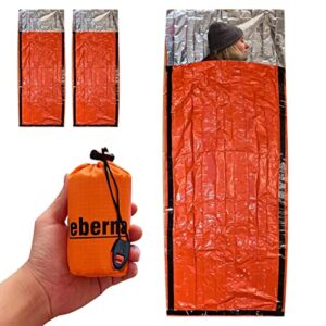 emergency survival sleeping bag | portable emergency blanket survival gear emergency bivvy sack thermal sleeping bag camping, 2 pack