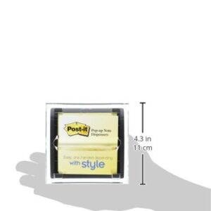 Post-it Pop-up Notes Dispenser, 3 in x 3 in, Black Base Clear Top, 6-Pack