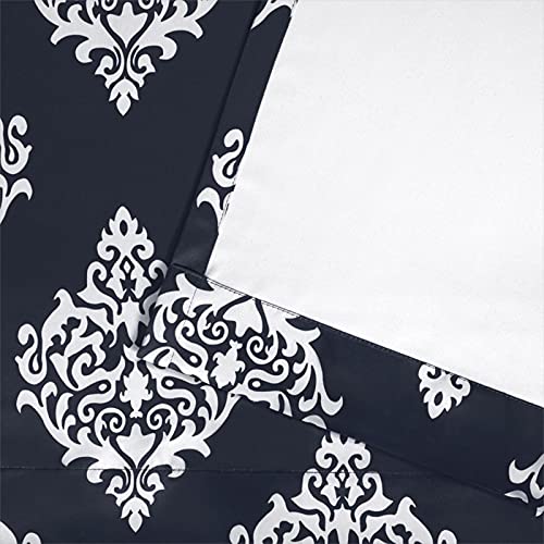 Exclusive Home Medallion Room Darkening Blackout Grommet Top Curtain Panel Pair, 52"x84", Peacoat Blue