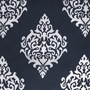 Exclusive Home Medallion Room Darkening Blackout Grommet Top Curtain Panel Pair, 52"x84", Peacoat Blue