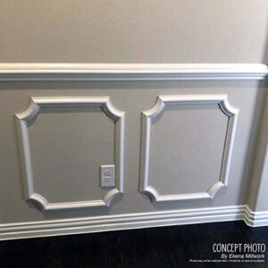 Ekena Millwork PNL16X24AS-01-CASE-2 Ashford Molded Classic Wainscot Wall Panel, 16"W x 24"H x 1/2"P, Factory Primed White, 2 Count