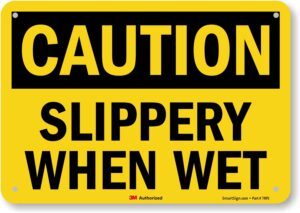 "caution - slippery when wet" sign by smartsign | 7" x 10" 3m reflective aluminum