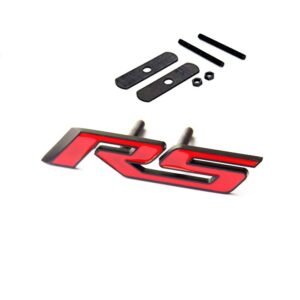 Yoaoo 1x OEM Black Rs Emblem Grille Plus Decal Badge 3D Metal Compatible with Zl1 1LE Series Matte Black Red