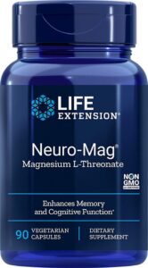 life extension neuro-mag magnesium l-threonate dietary supplements, 90 count (pack of 2) capsules