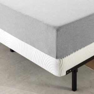 ZINUS No Assembly Metal Box Spring, 4 Inch White Mattress Foundation, Sturdy Metal Structure, Full