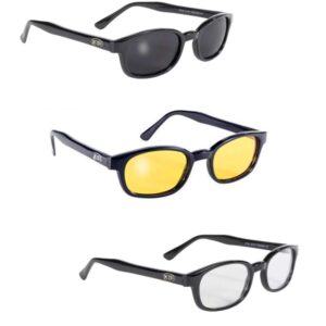 Pacific Coast Sunglasses Original KD's Biker Sunglasses 3-pack Smoke, Yellow and Clear Lenses