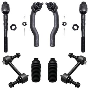 detroit axle - front 8pc tie rods sway bars kit for 07-14 ford edge lincoln mkx, 4 outer & inner tie rod ends 2 sway bars 2 boots 2007 2008 2009 2010 2011 2012 2013 2014 replacement