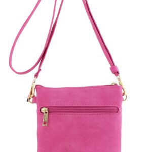 Functional Multi Pocket Crossbody Bag (Fuchsia)