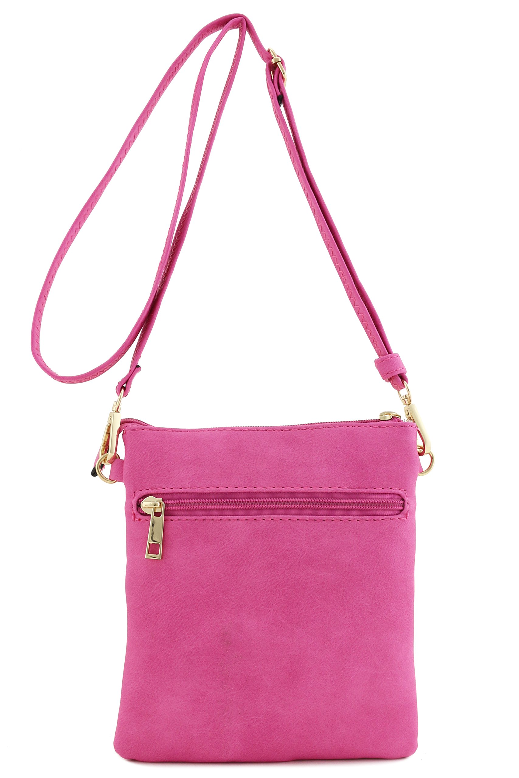 Functional Multi Pocket Crossbody Bag (Fuchsia)