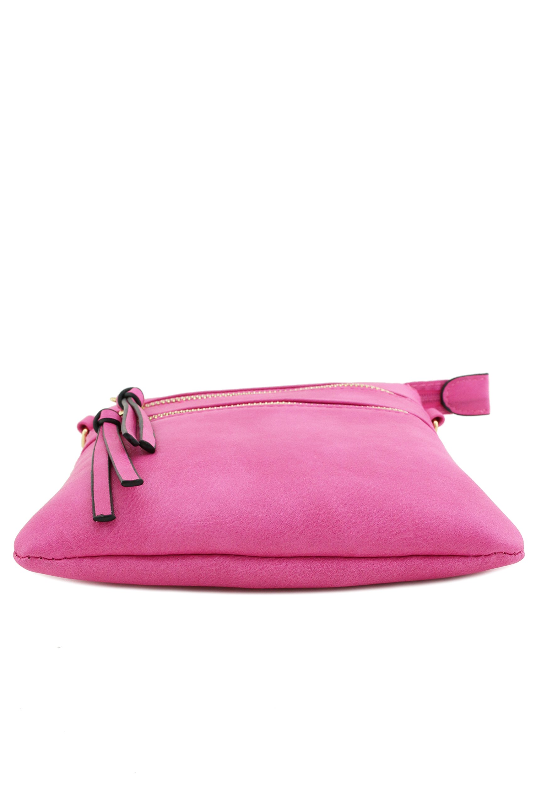 Functional Multi Pocket Crossbody Bag (Fuchsia)