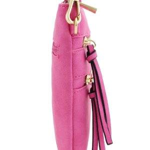 Functional Multi Pocket Crossbody Bag (Fuchsia)