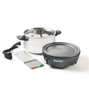 starfrit 024700-002-0000 fondue set, 9.8 9.7&quotx 7.9", gray