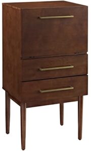 crosley furniture everett spirit cabinet - vintage mahogany