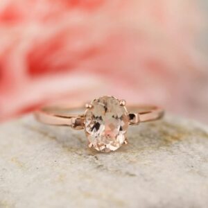 1ct Morganite 14K Rose Gold Ring (size 6)